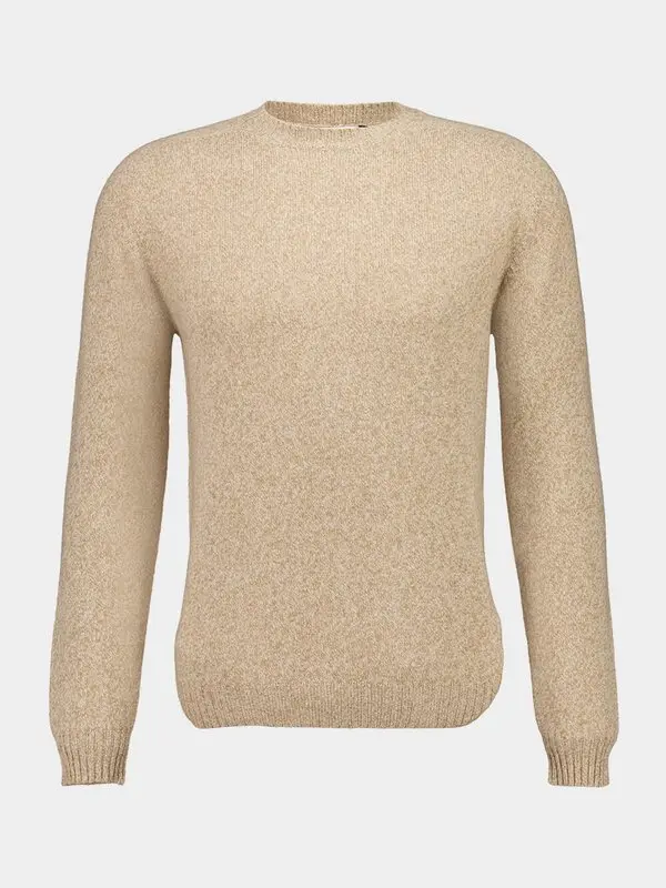 Boglioli Wool-cashmere Crewneck Sweater - Beige