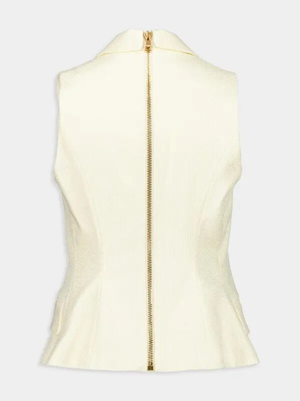 Balmain Sleeveless Tailored Vest - Beige