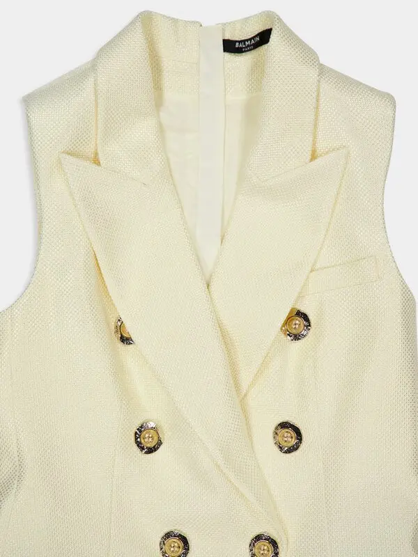 Balmain Sleeveless Tailored Vest - Beige