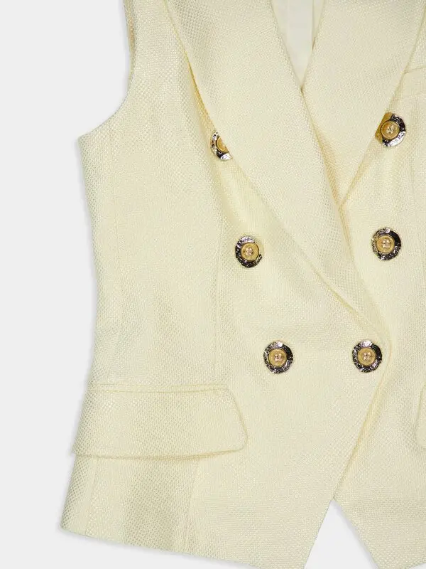 Balmain Sleeveless Tailored Vest - Beige