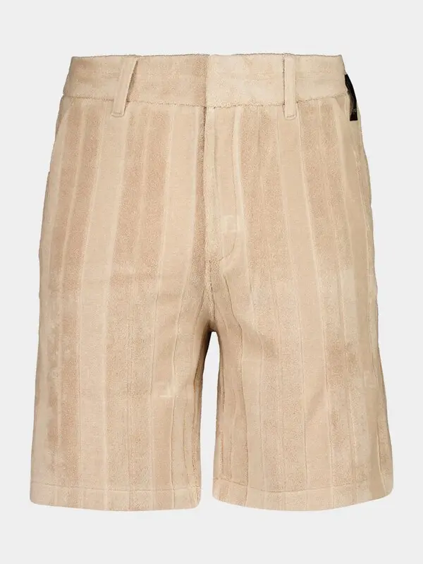 Fendi Ff Jacquard Terry Swim Shorts - Beige