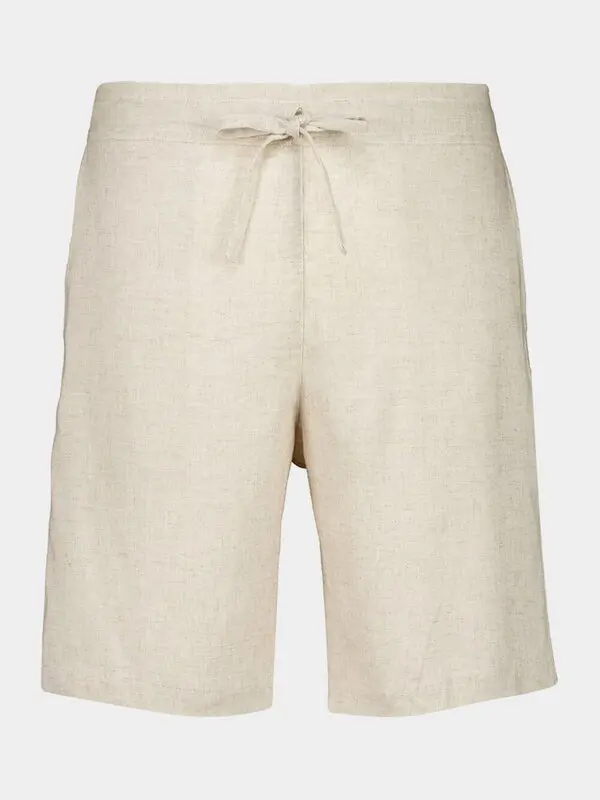 Spiritum Tulum Linen Bermuda Shorts - Beige