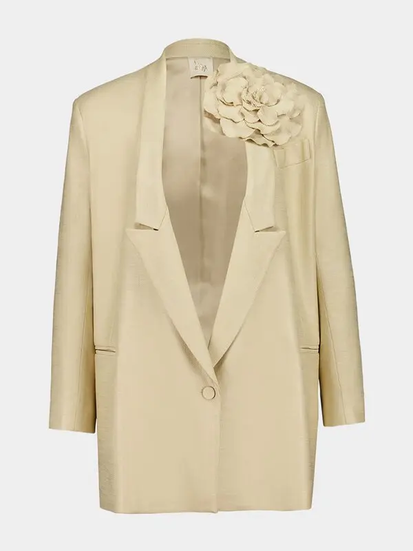 PAULA Frida Deconstructed Twill Blazer - Beige