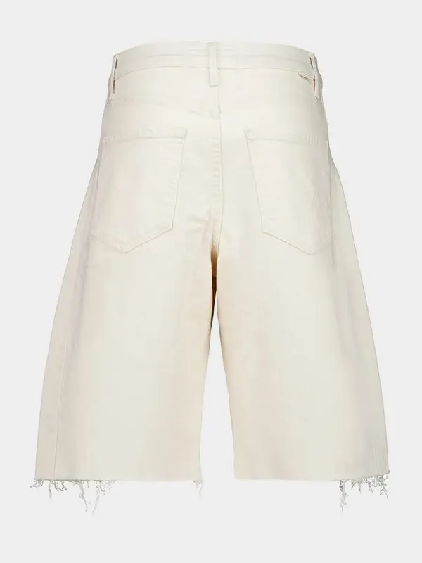 MOTHER Knee-length Denim Shorts With Frayed Hem