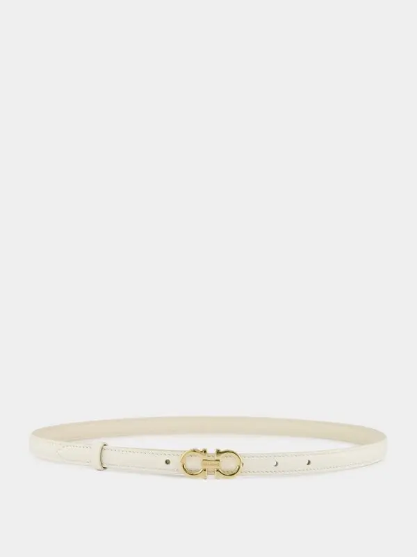 FERRAGAMO Gancini Fixed Belt - Beige