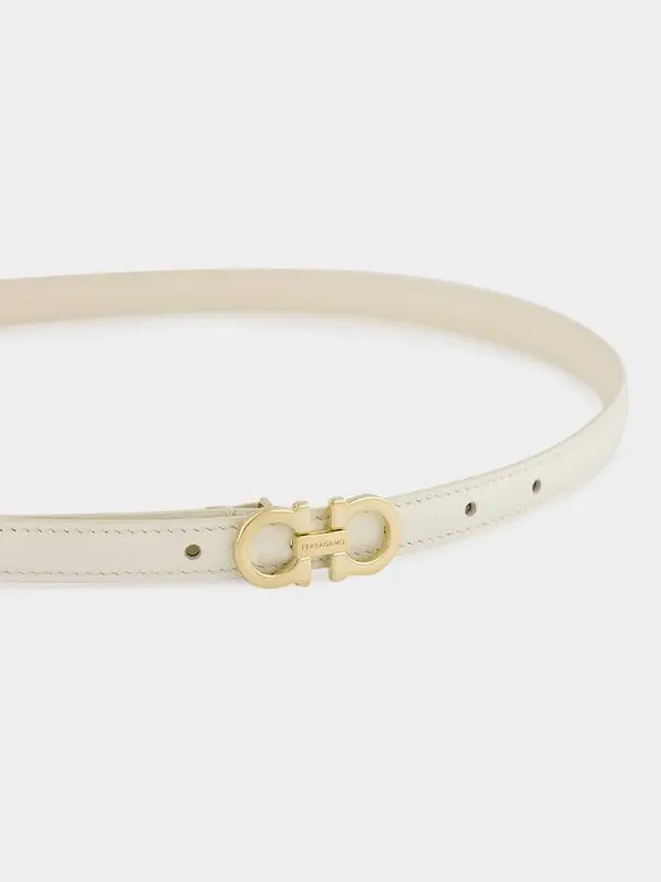 FERRAGAMO Gancini Fixed Belt - Beige