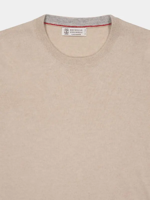 Brunello Cucinelli Cashmere Crew Neck Sweater - Beige