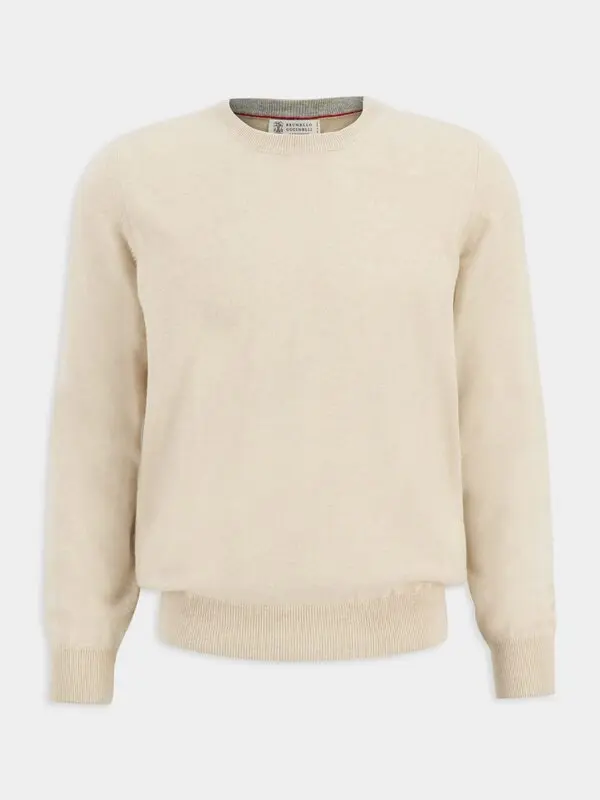 Brunello Cucinelli Cashmere Crew Neck Sweater - Beige