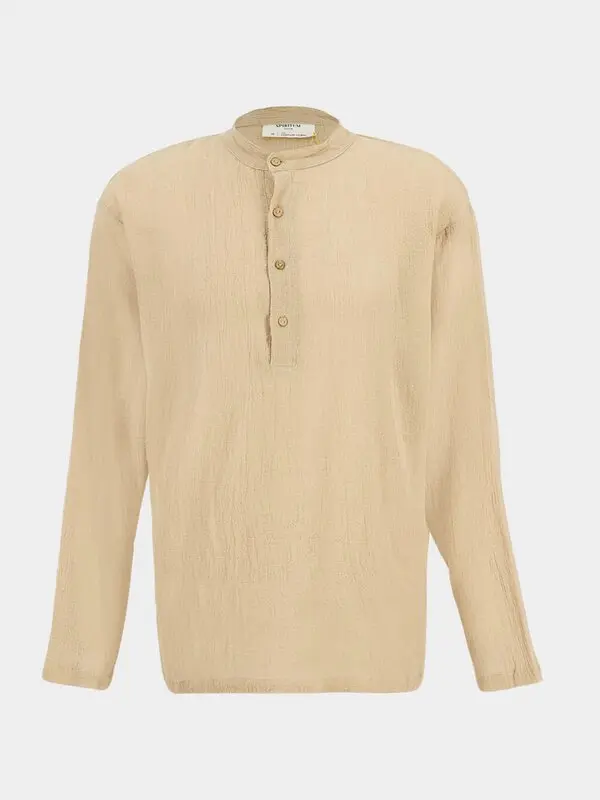 Spiritum Tulum Khaky Gauze Cotton Shirt - Beige