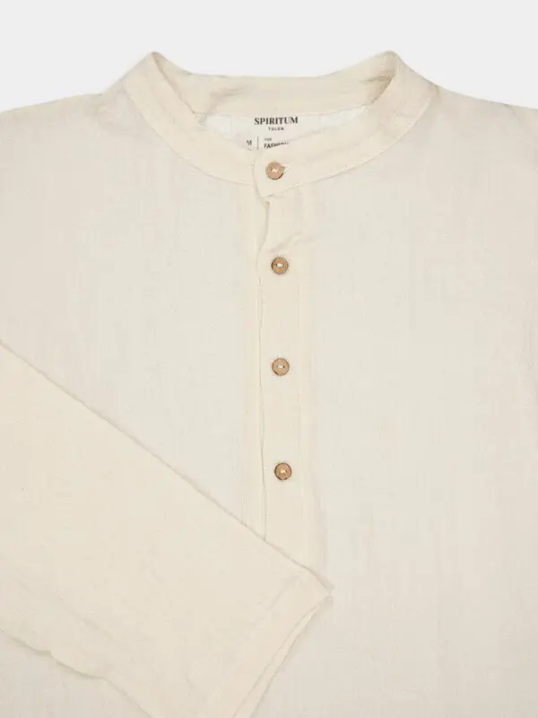 Spiritum Tulum Cream Gauze Cotton Shirt