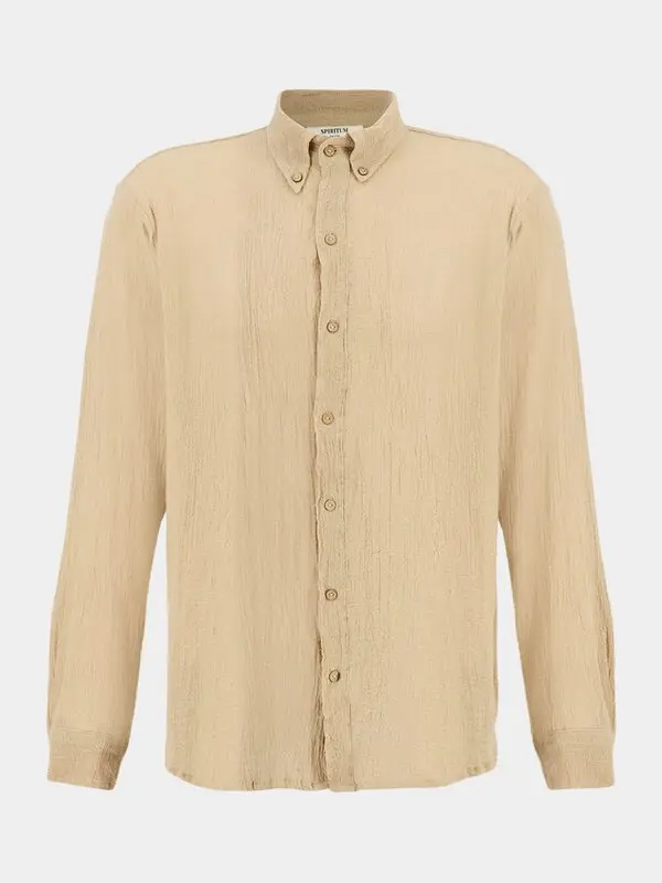 Spiritum Tulum Khaky Balam Cotton Shirt - Beige