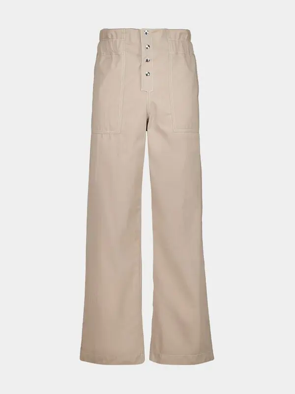 Marni Cotton-nylon Gabardine Paperbag Trousers - Beige