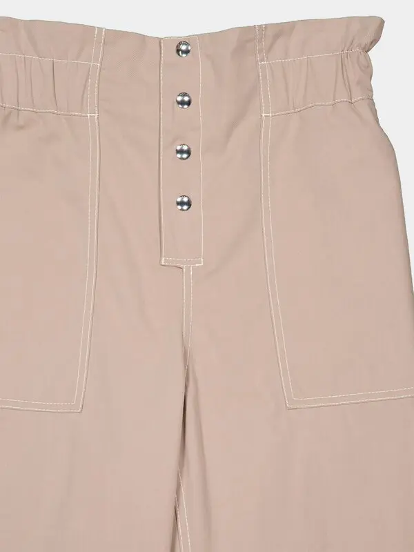 Marni Cotton-nylon Gabardine Paperbag Trousers - Beige