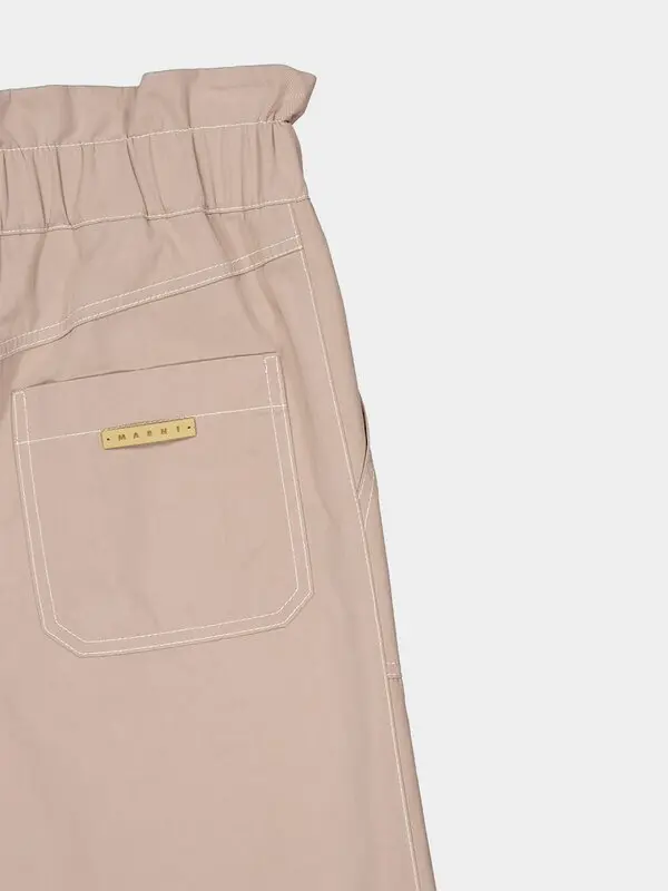 Marni Cotton-nylon Gabardine Paperbag Trousers - Beige