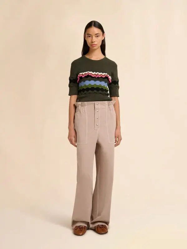 Marni Cotton-nylon Gabardine Paperbag Trousers - Beige