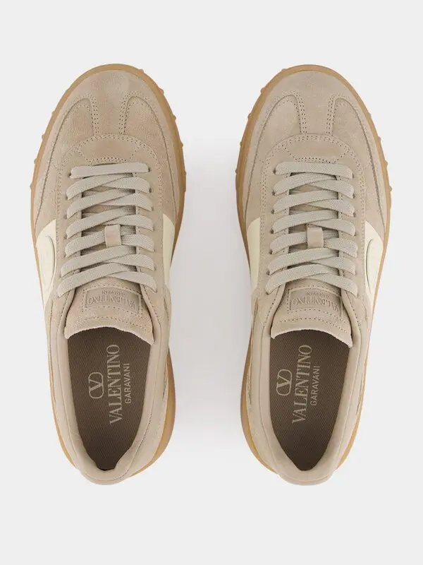 Valentino Garavani Calf Leather Sneakers - Beige