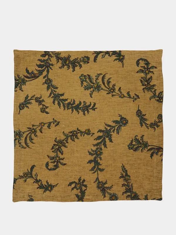 THE HOUSE OF LYRIA Printed Linen Napkin - Beige