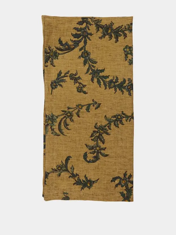 THE HOUSE OF LYRIA Teigne Printed Linen Napkin - Beige