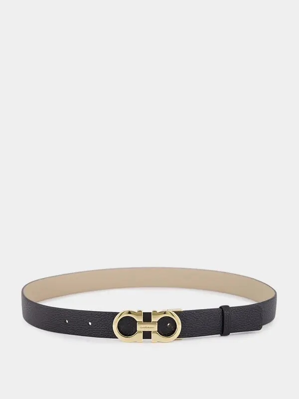 FERRAGAMO Reversible Gancini Belt - Beige