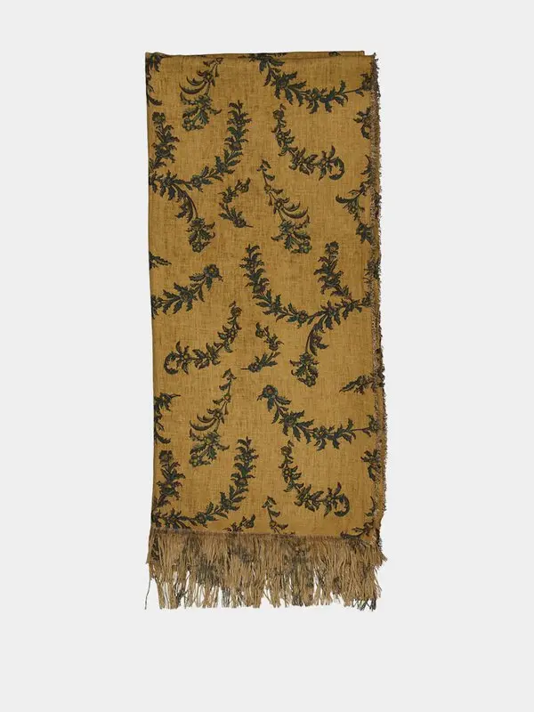 THE HOUSE OF LYRIA Tormento Pattern Linen Tablecloth - Beige