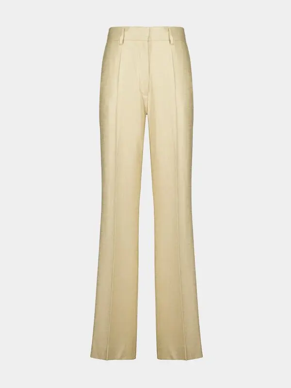 PAULA Stacy Wide-leg Twill Trousers - Beige