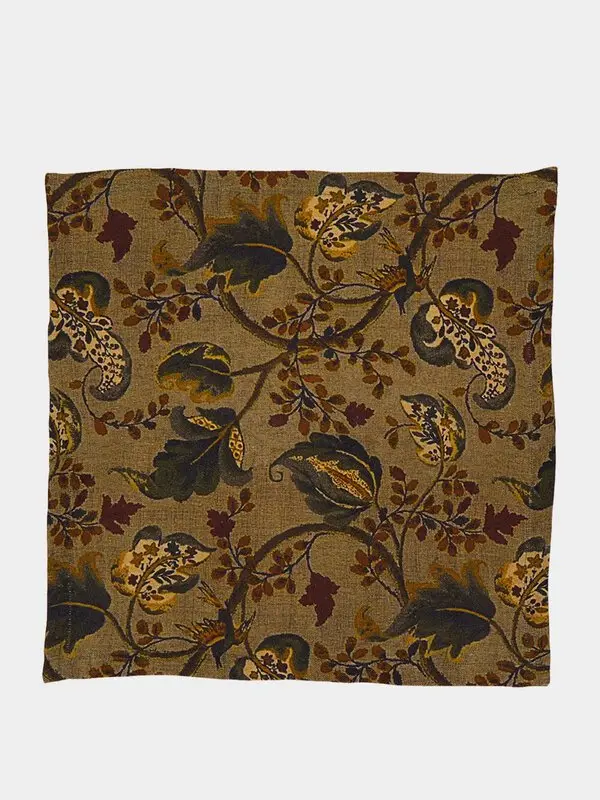 THE HOUSE OF LYRIA Nicone Floral Linen Napkin - Beige