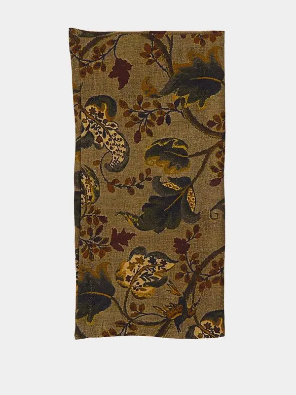 THE HOUSE OF LYRIA Nicone Floral Linen Napkin - Beige