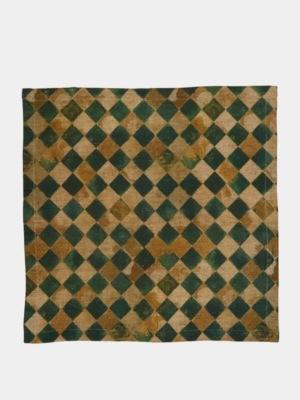 THE HOUSE OF LYRIA Gelasio Printed Linen Napkin - Beige