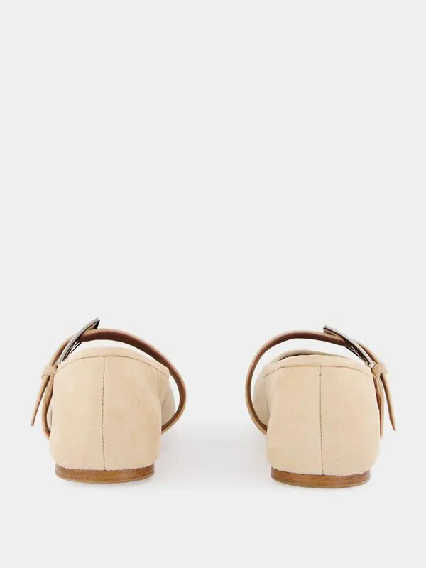 Paris Texas Sveva Suede Ballet Flats - Beige