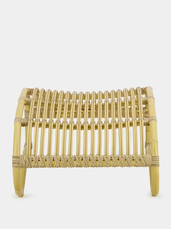 SIKA-DESIGN Natural Rattan Outdoor Foot Stool - Beige