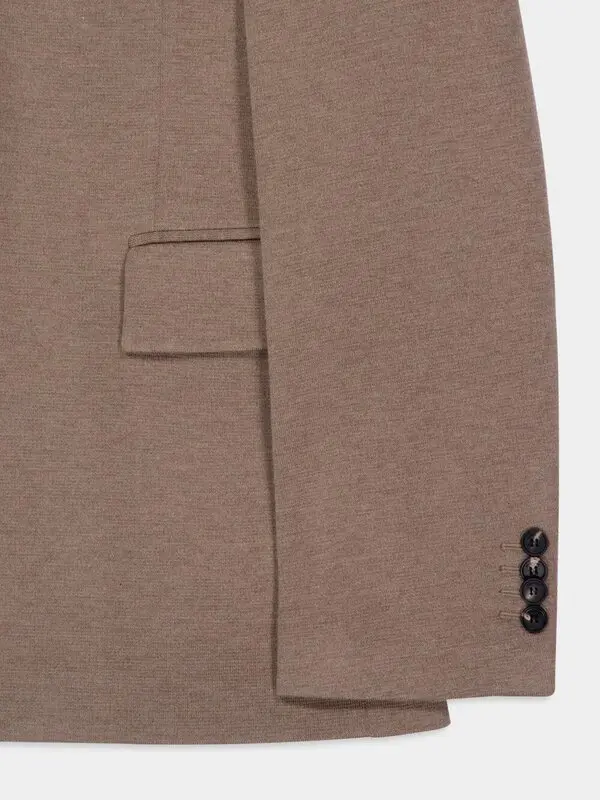 FERRAGAMO Sand Mélange Jersey Wool Blazer