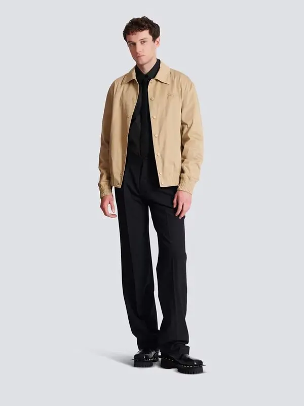 Balmain Cotton Canvas Bomber Jacket - Beige
