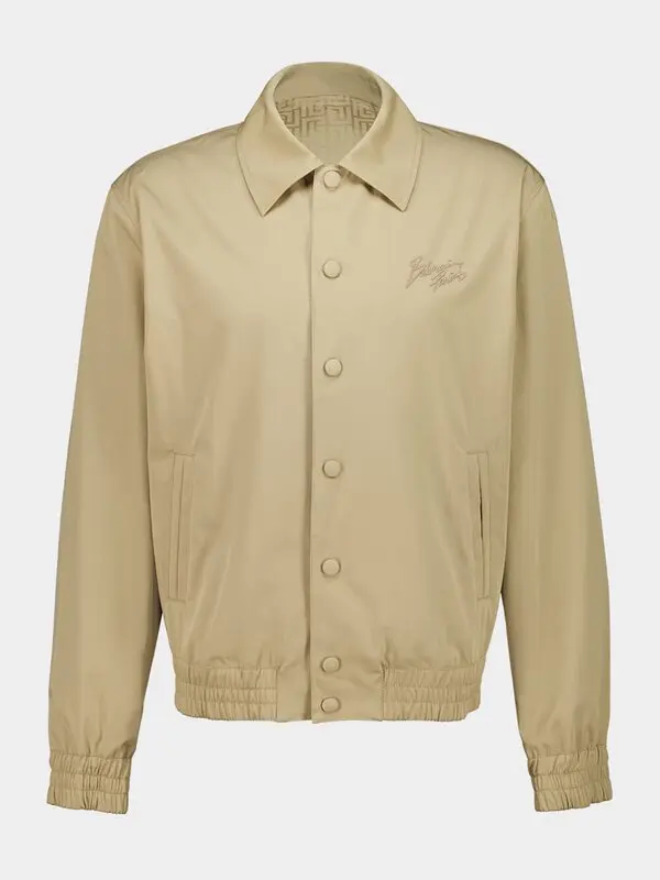 Balmain Cotton Canvas Bomber Jacket - Beige