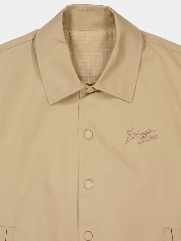Balmain Cotton Canvas Bomber Jacket - Beige
