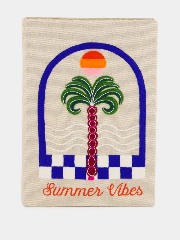 OLYMPIA LE-TAN Summer Vibes Book Clutch - Beige