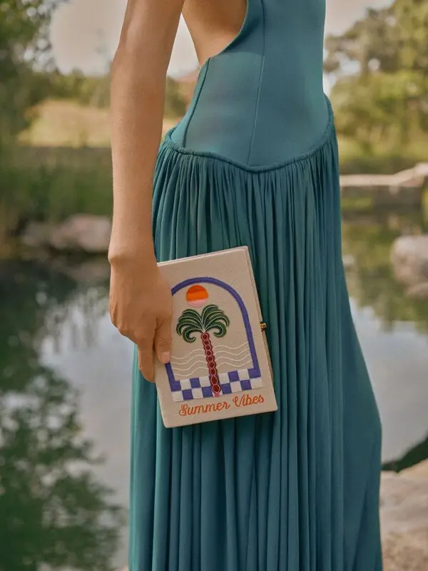 OLYMPIA LE-TAN Summer Vibes Book Clutch - Beige