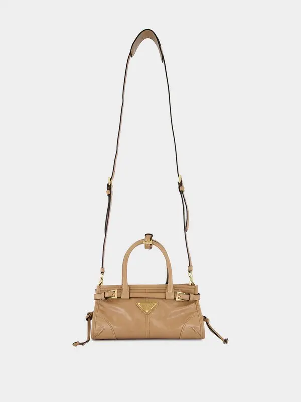 Prada Bonnie Mini Leather Handbag - Beige