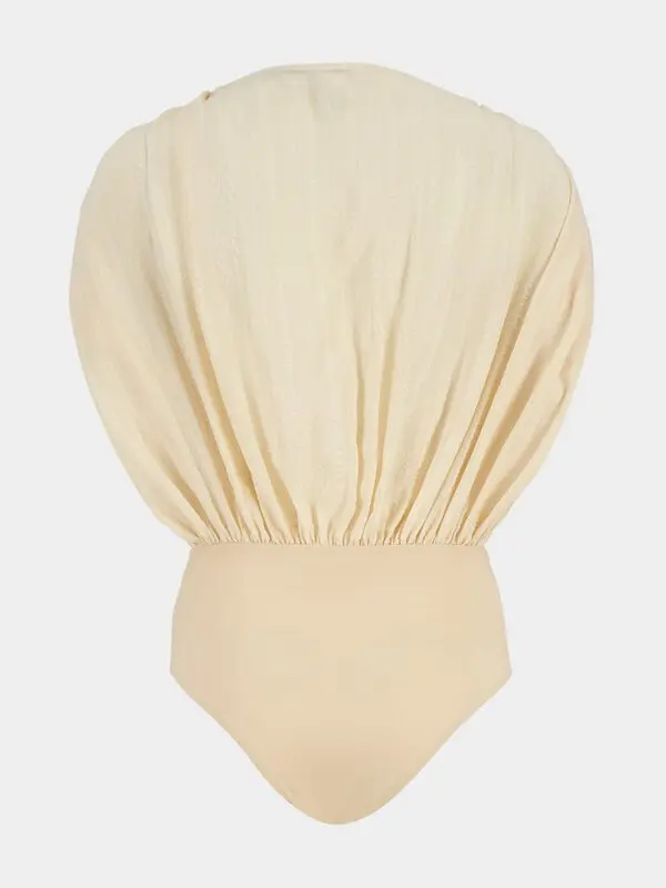 Zeus+dione Voidra Textured Bodysuit - Beige
