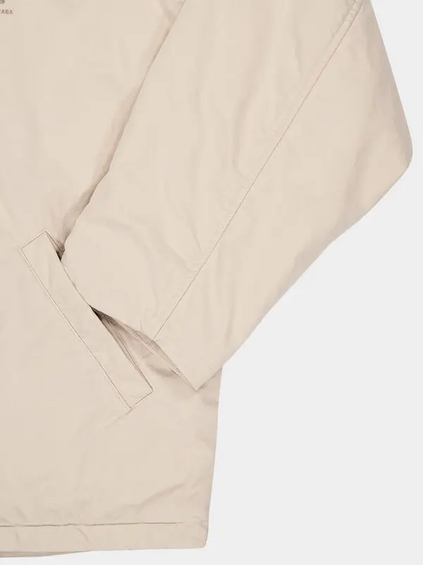 Balenciaga Hooded Zip-up Cotton Jacket - Beige