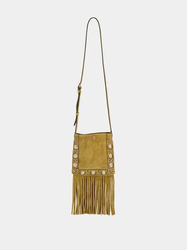 Valentino Garavani Havana Nellcôte Suede Shoulder Bag - Beige