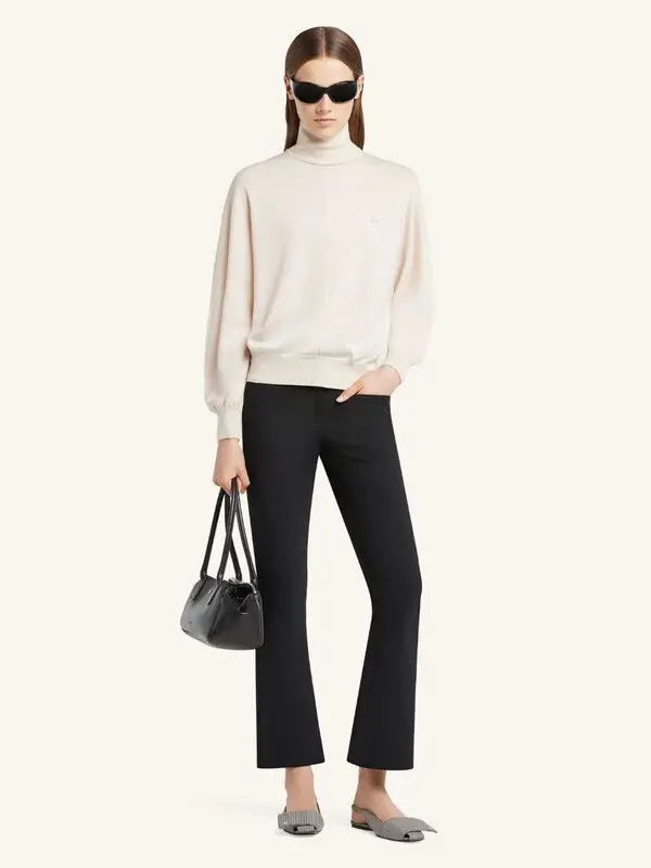 COURREGES Merino Wool Mockneck Sweater - Beige