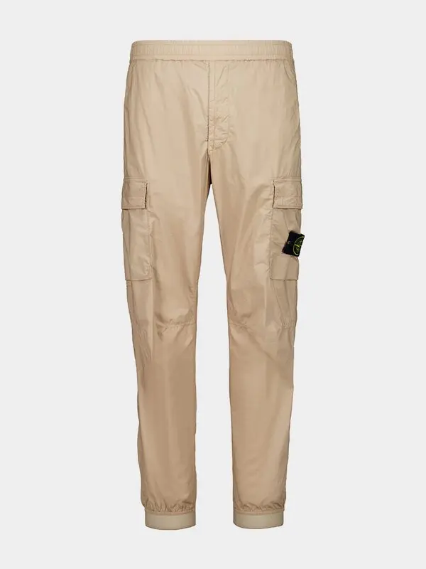 Stone Island Stretch Cotton Cargo Trousers - Beige
