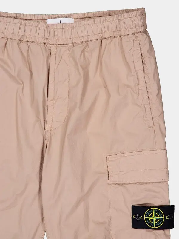 Stone Island Stretch Cotton Cargo Trousers - Beige