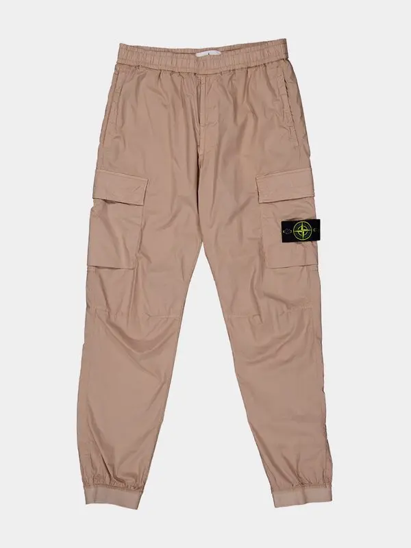 Stone Island Stretch Cotton Cargo Trousers - Beige