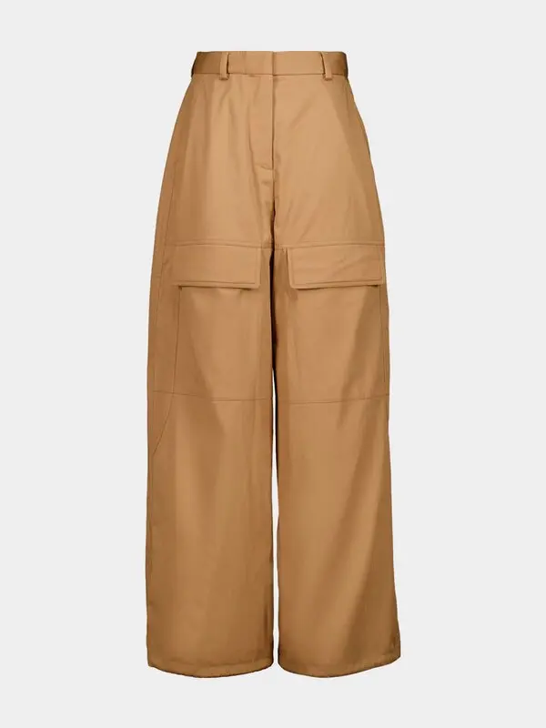 Stella McCartney Organic Cotton Wide-leg Cargo Trousers - Beige