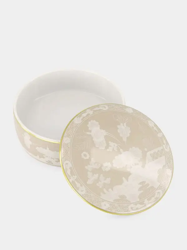 GINORI 1735 Oriente Italiano Porcelain Trinket Box - Beige