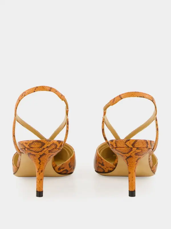 FRANCESCO RUSSO Mou Cut-out Watersnake Kitten Heels - Animal Print