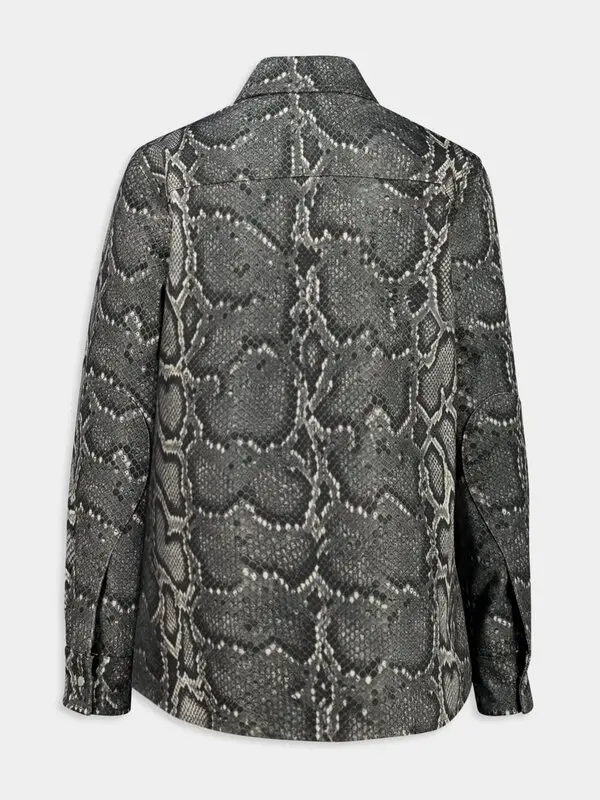 Gabriela Hearst Recycled Python-print Denim Shirt - Animal Print