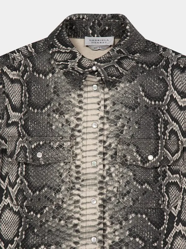 Gabriela Hearst Recycled Python-print Denim Shirt - Animal Print