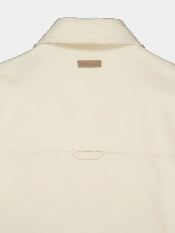 AMI Paris Boiled Wool Buttoned Jacket - Cream